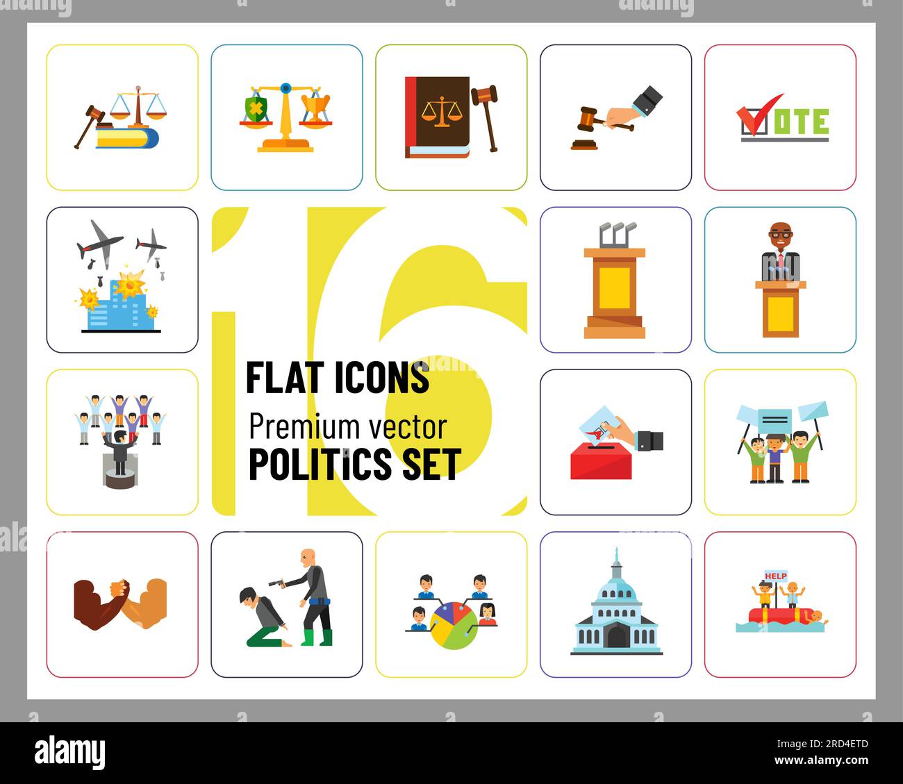 Politics Icon Set Stock Vector Image & Art - Alamy