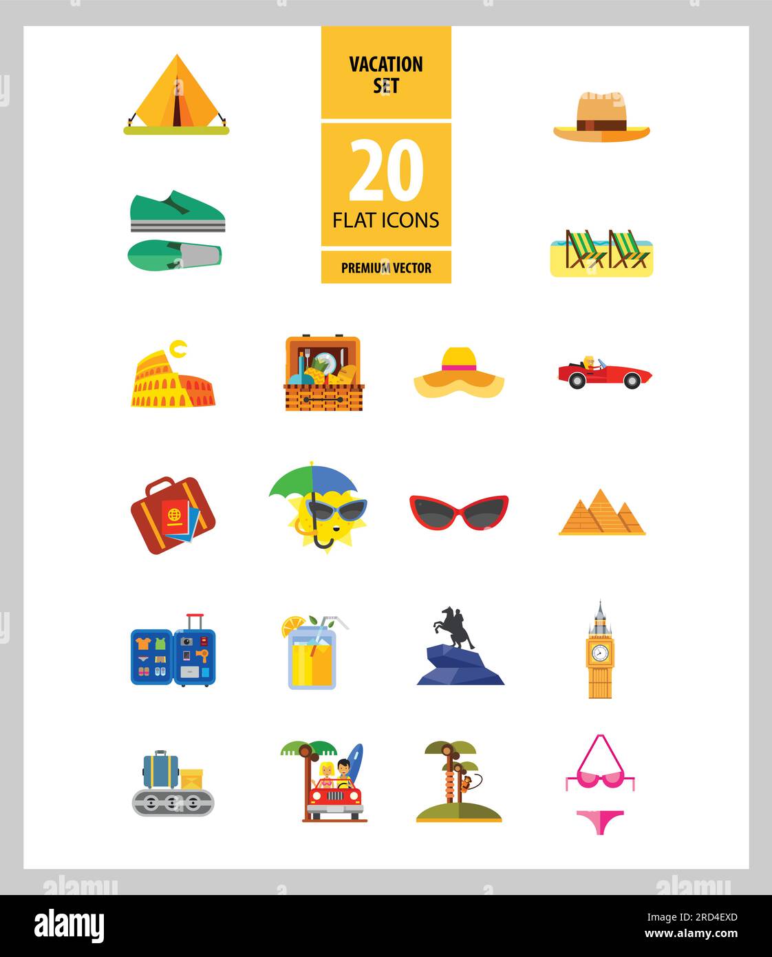 Vacation Icon Set Stock Vector Image & Art - Alamy