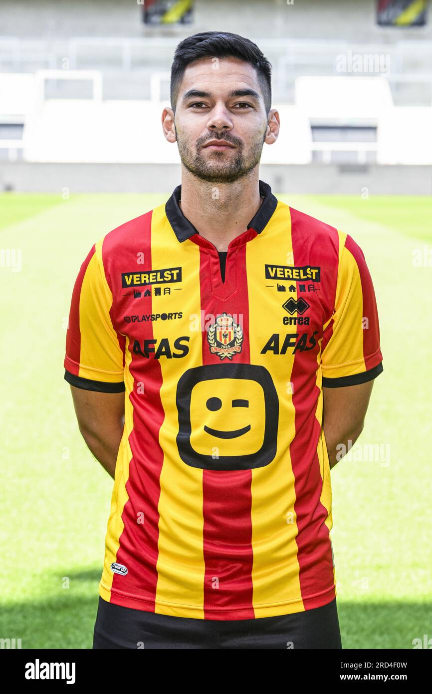 Mechelen, Belgium. 18th July, 2023. Mechelen's Sandy Walsh poses for a portrait picture at the ...