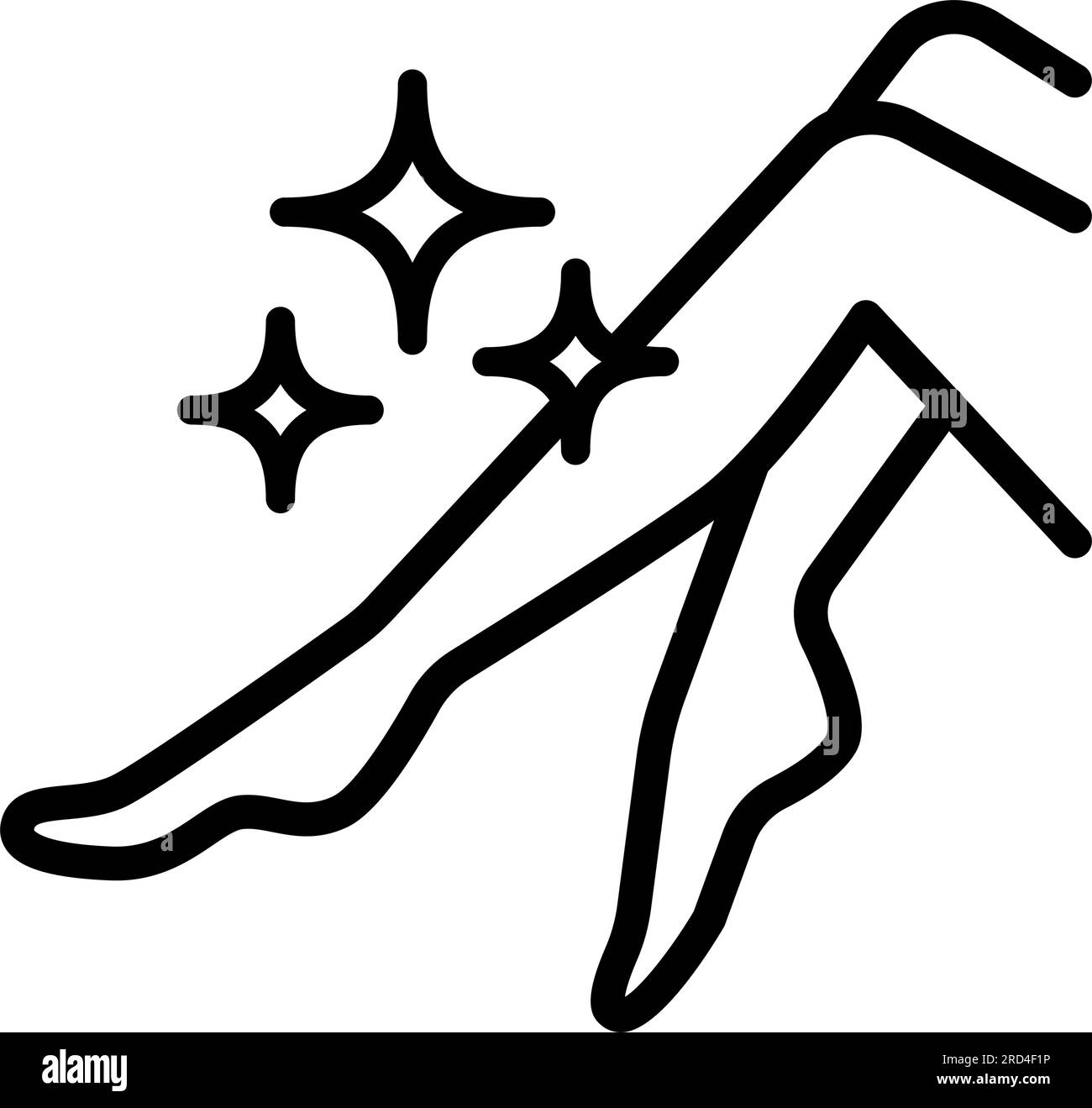Lady legs outline icon. Cosmetology, epilation, care and beauty line ...