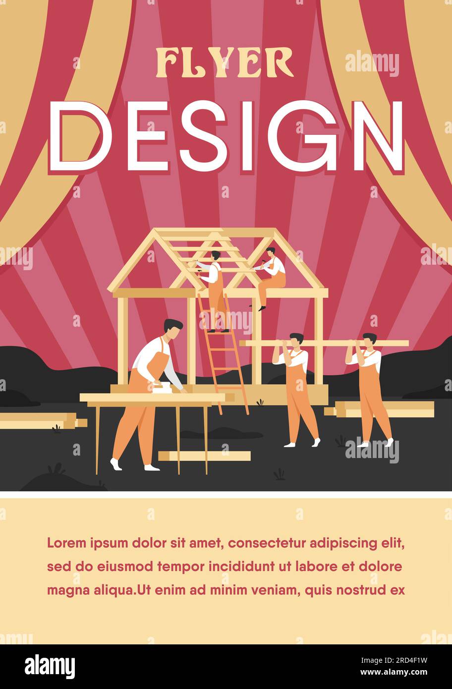 Professional carpenters team building house Stock Vector Image & Art ...