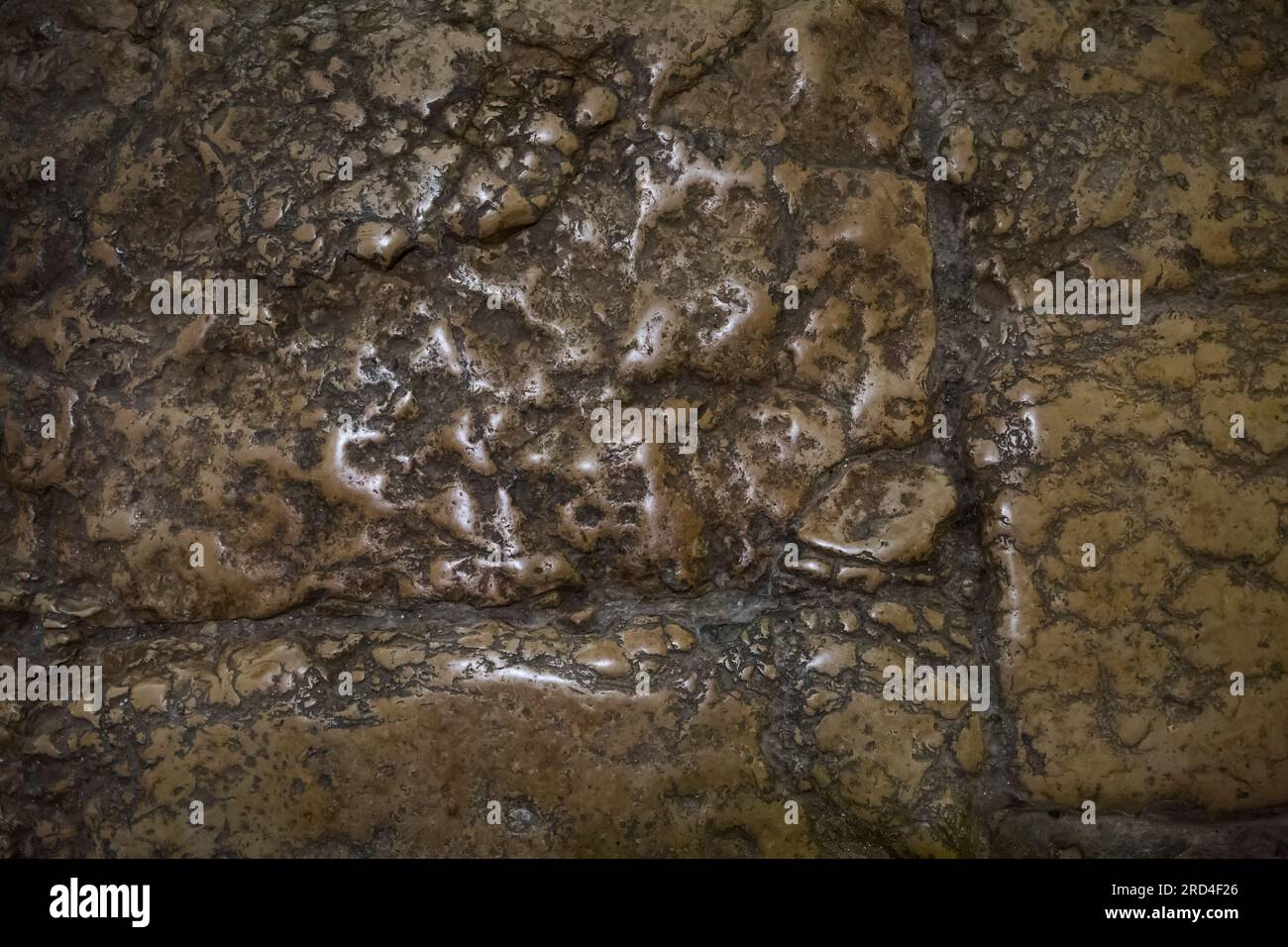 Horizontal close-up view of the Gabbatha or Lithostrotos, the Roman ...