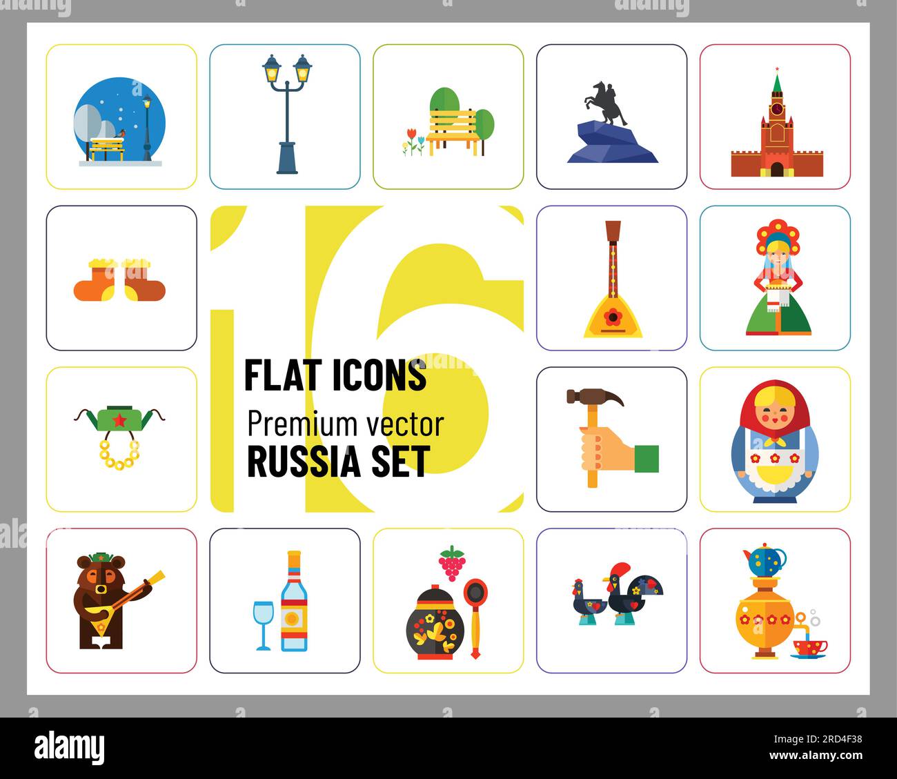 Russia Icon Set Stock Vector Image & Art - Alamy
