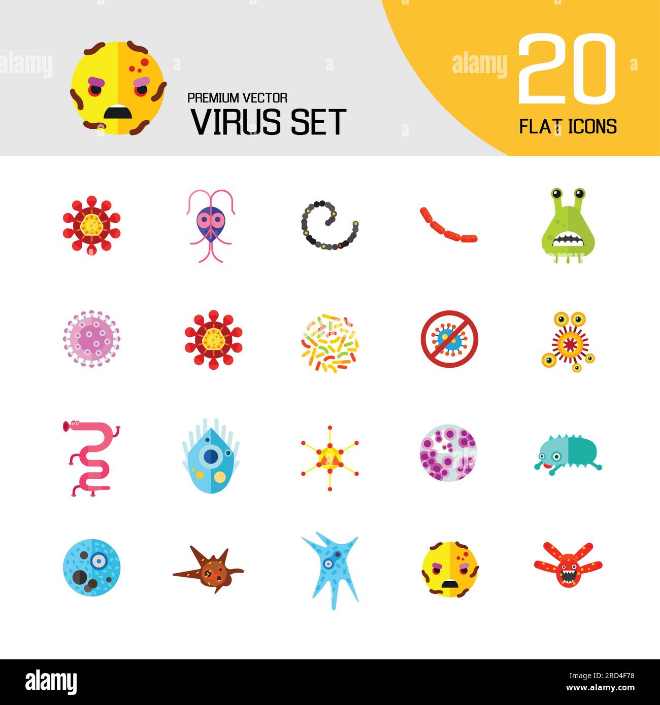 Virus Icons Set Stock Vector Image & Art - Alamy