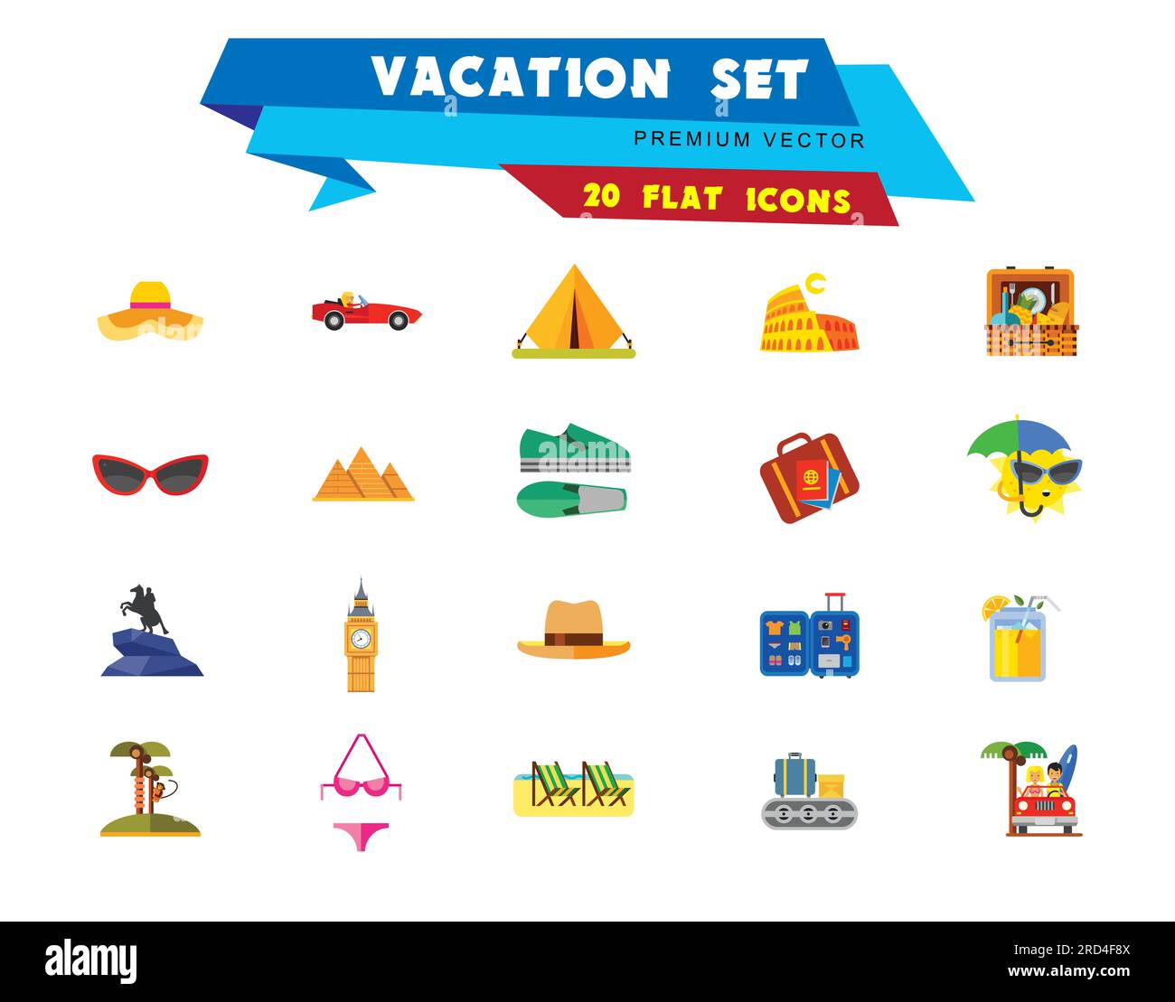 Vacation Icon Set Stock Vector Image & Art - Alamy
