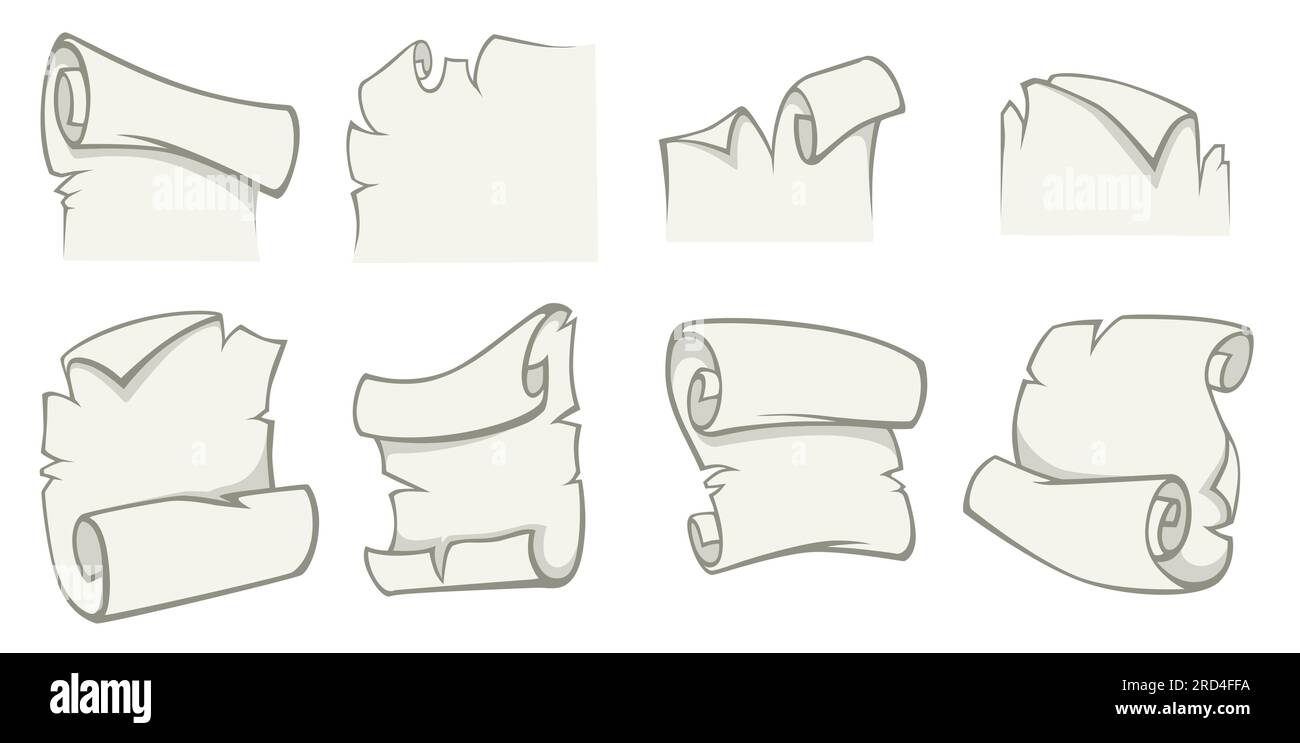 Paper scroll with torn pages, ripped grundy manuscript Stock Vector ...