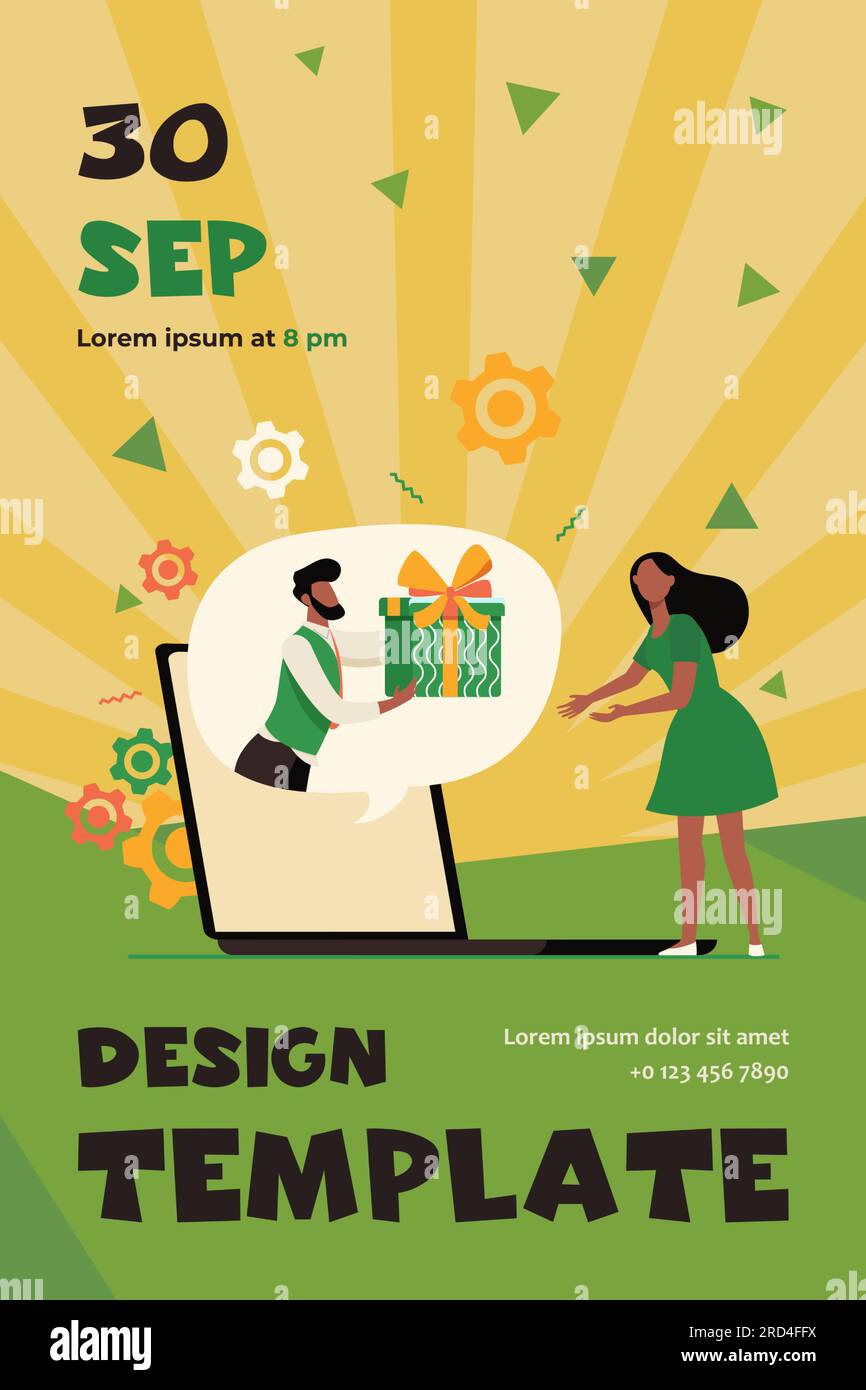 Female getting present Stock Vector Images - Alamy