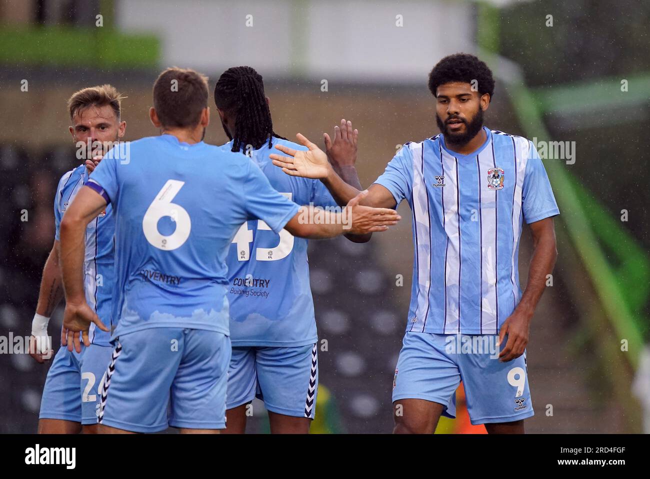 Coventry City's Ellis Simms celebrates scoring their side's third goal ...