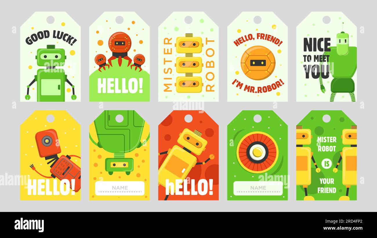 Robots tags set Stock Vector Image & Art - Alamy