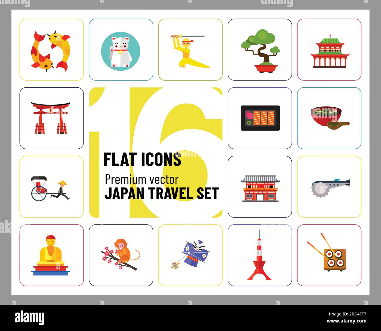 Japan Travel Icon Set Stock Vector Image & Art - Alamy