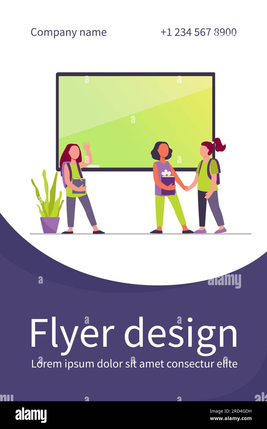 Schoolgirls meeting in classroom Stock Vector Image & Art - Alamy