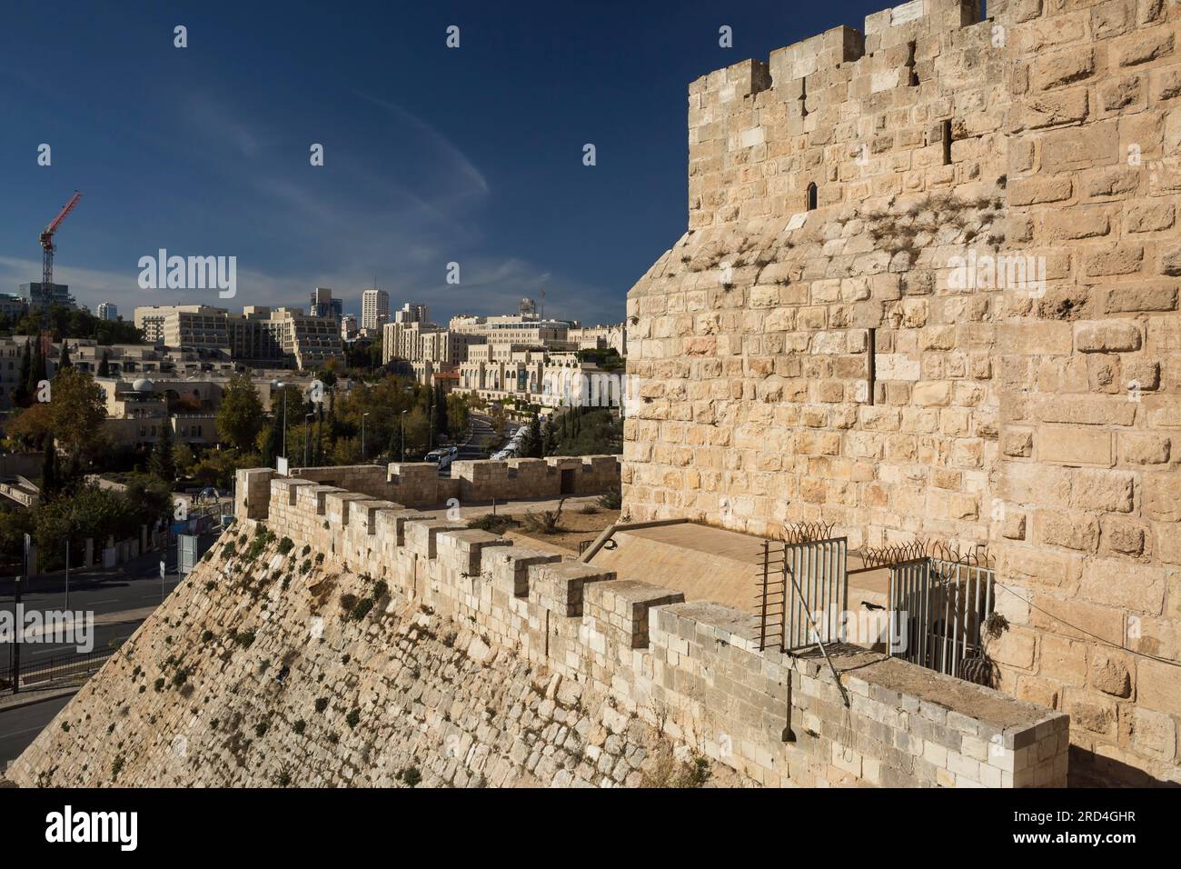 Horizontal view of the City of David walls in the Ramparts Walk ...