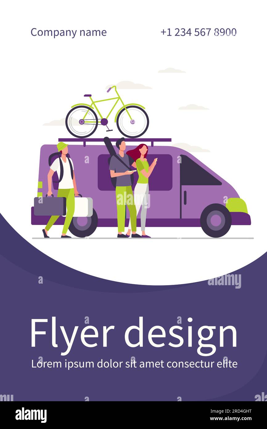 Group of active tourists gathering at vehicle Stock Vector Image & Art ...