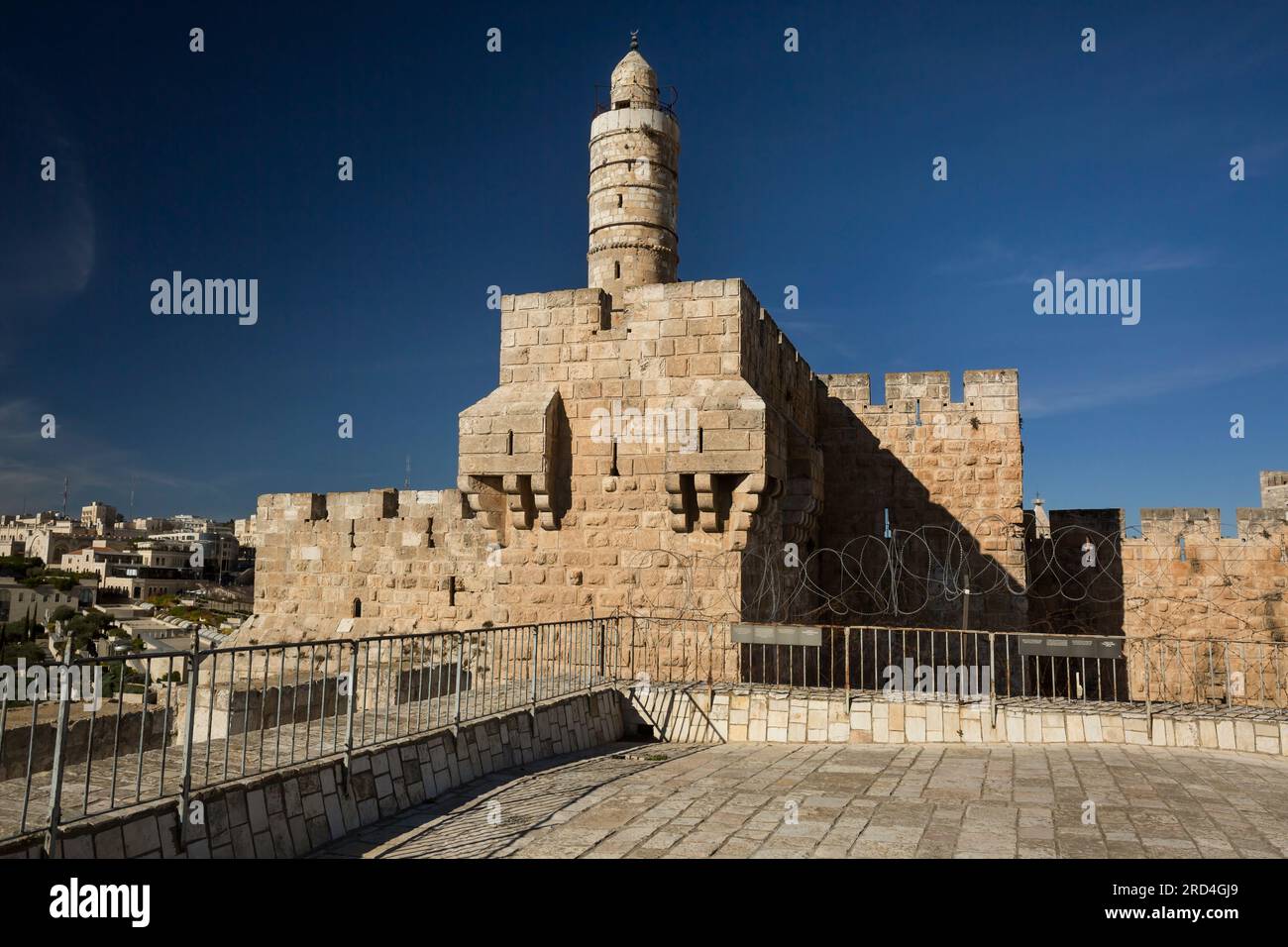 Horizontal view of the Tower of David in the City of David, Ramparts ...