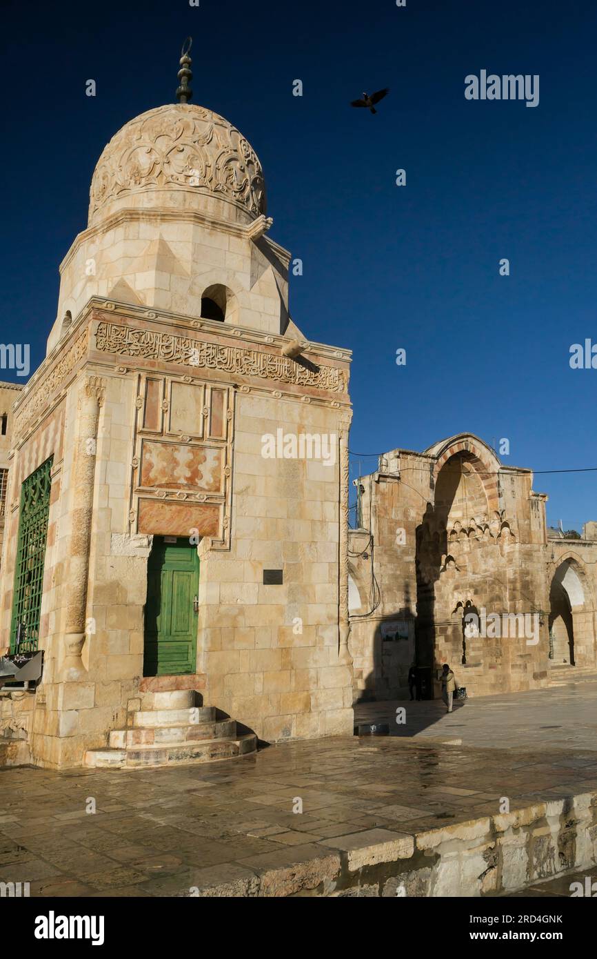 Vertical view of the Fountain of Qayt Bay on the Temple Mount of the ...