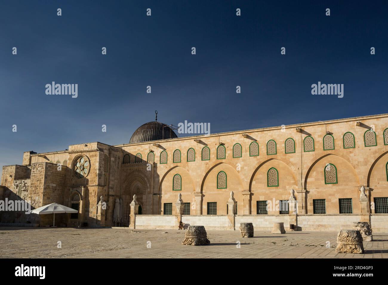 Horizontal view of the Al-Aqsa Mosque courtyard in the Temple Mount of ...