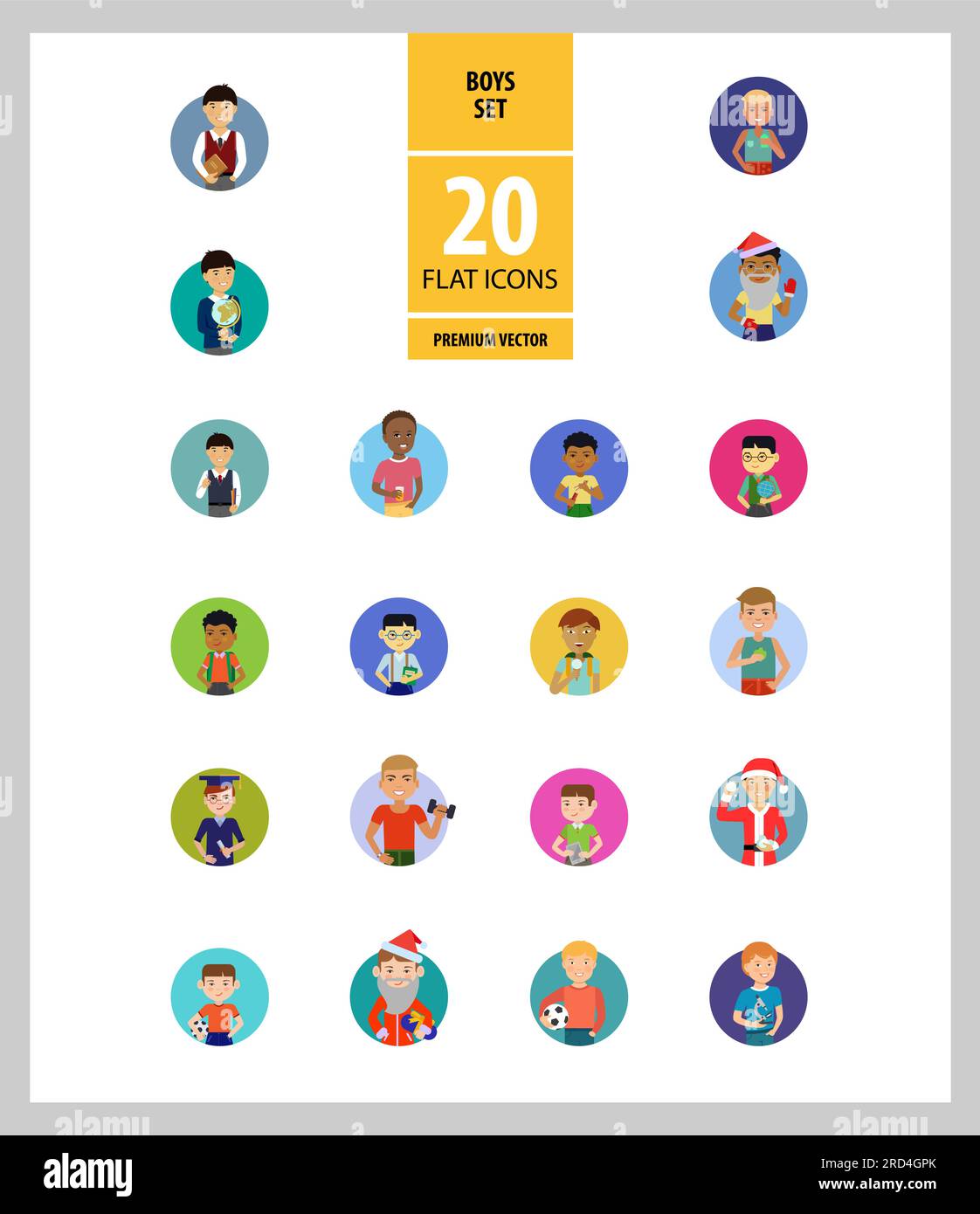 Boys Icons Set Stock Vector Image & Art - Alamy