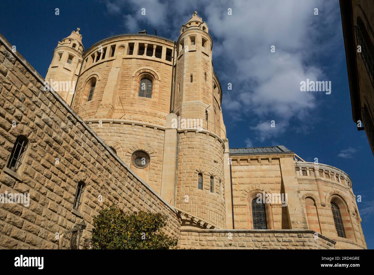 Horizontal low angle view of the Abbey of the Dormition, Mount Zion ...