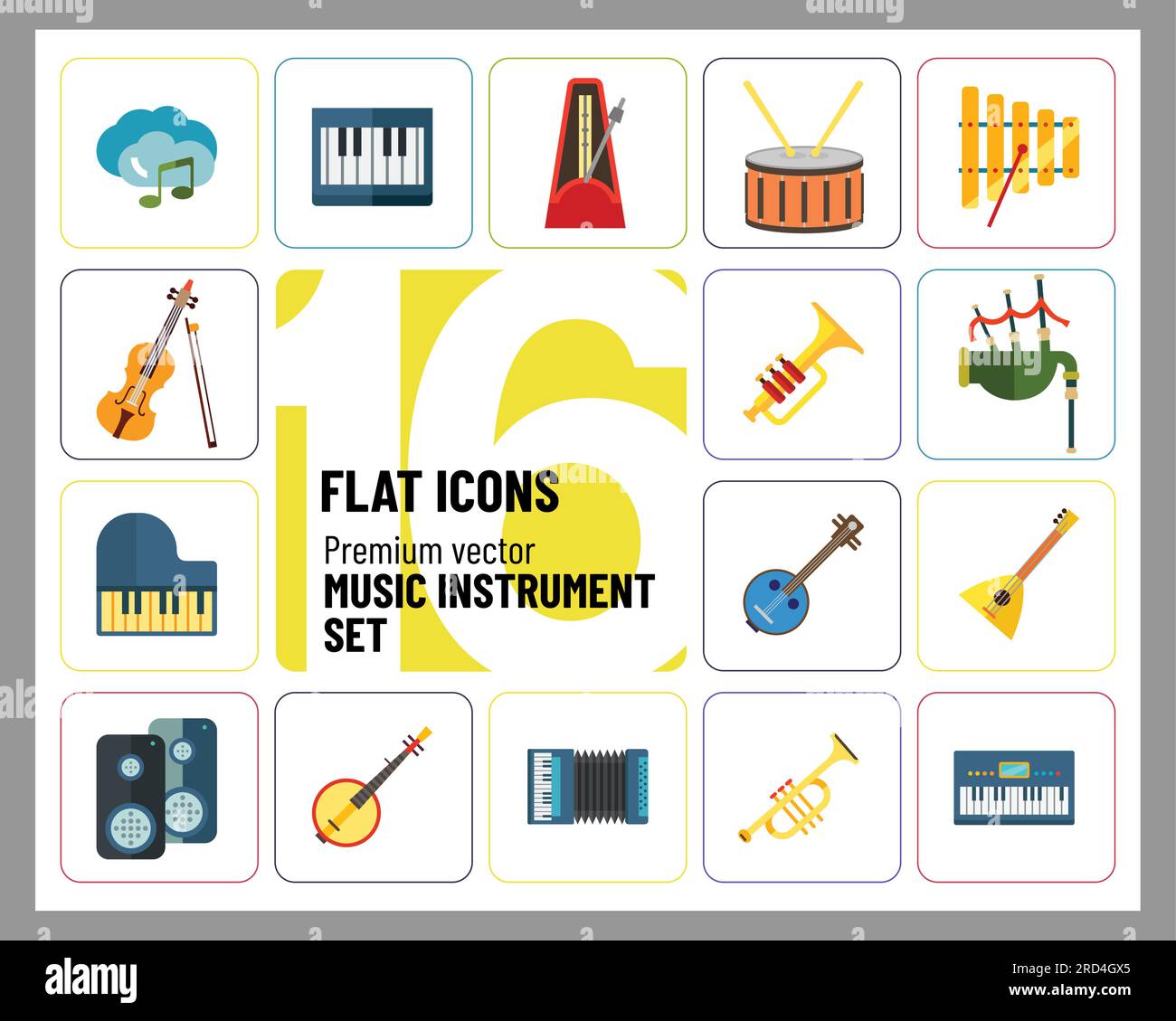 Music Instrument Icon Set Stock Vector Image & Art - Alamy