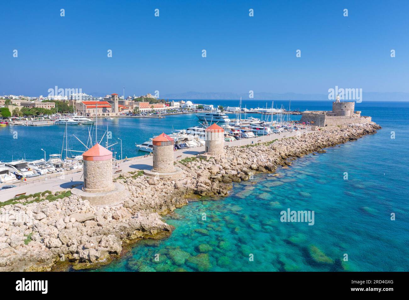 Antique architecture of old town, famous Knights Grand Master Palace ...