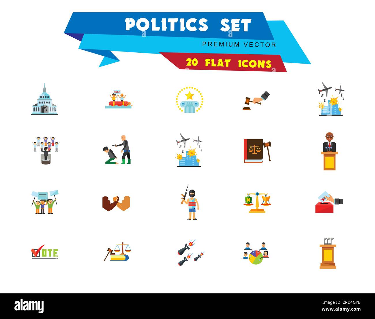 Politics Icon Set Stock Vector Image & Art - Alamy