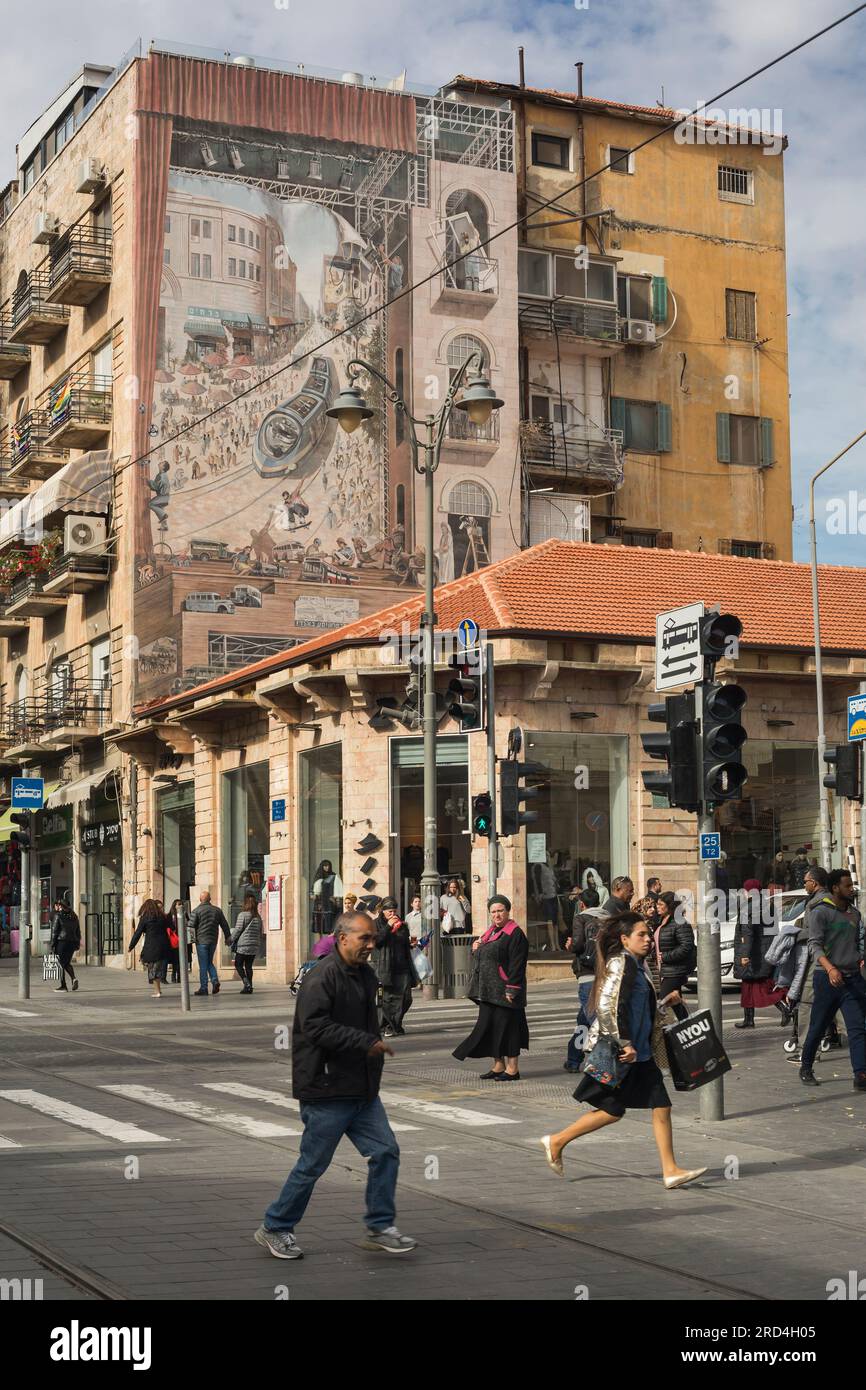 Vertical view of Jaffa Street with King George Street crossing, Western ...