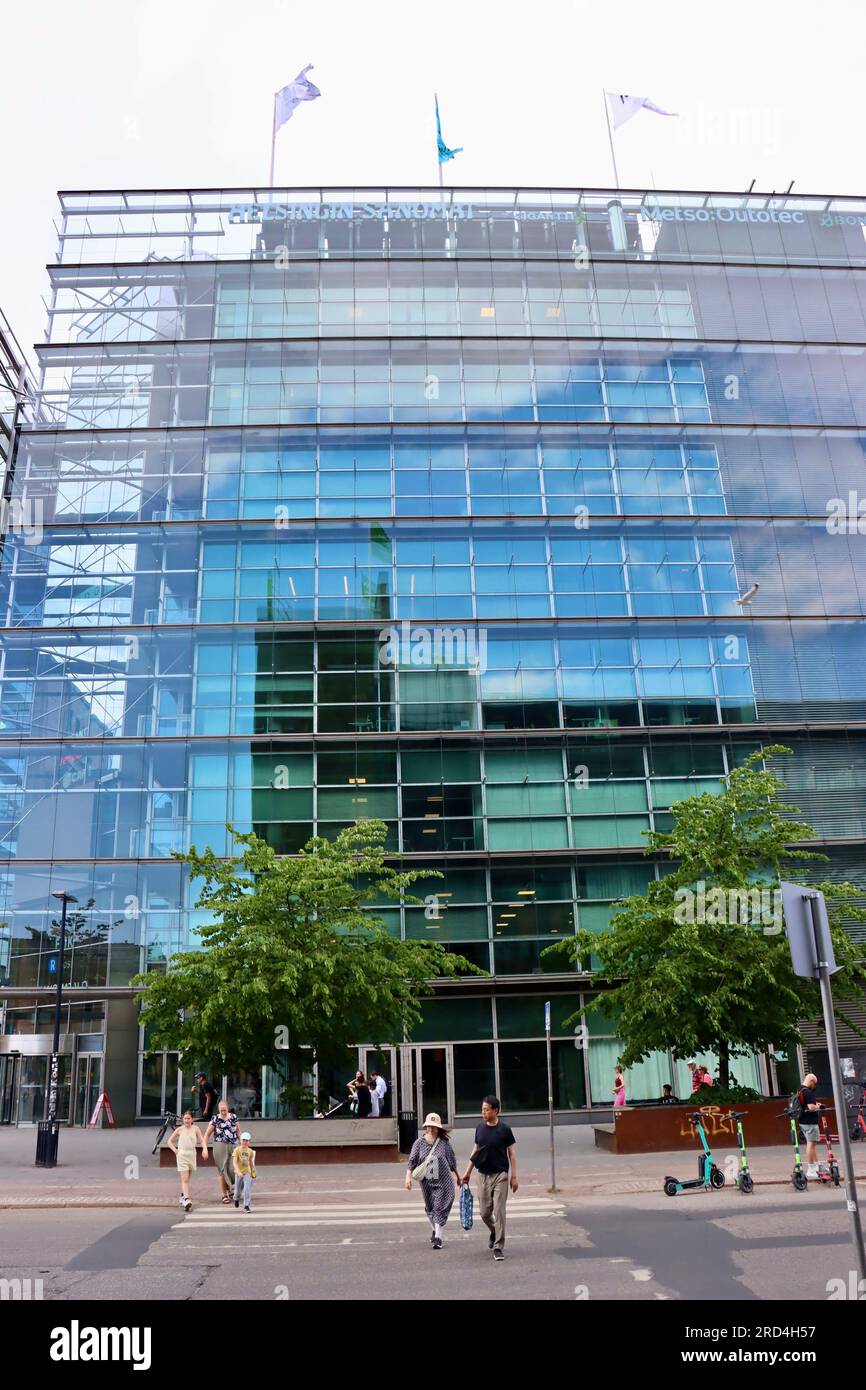 Exterior of Sanomatalo building in the center of Helsinki, Finland ...