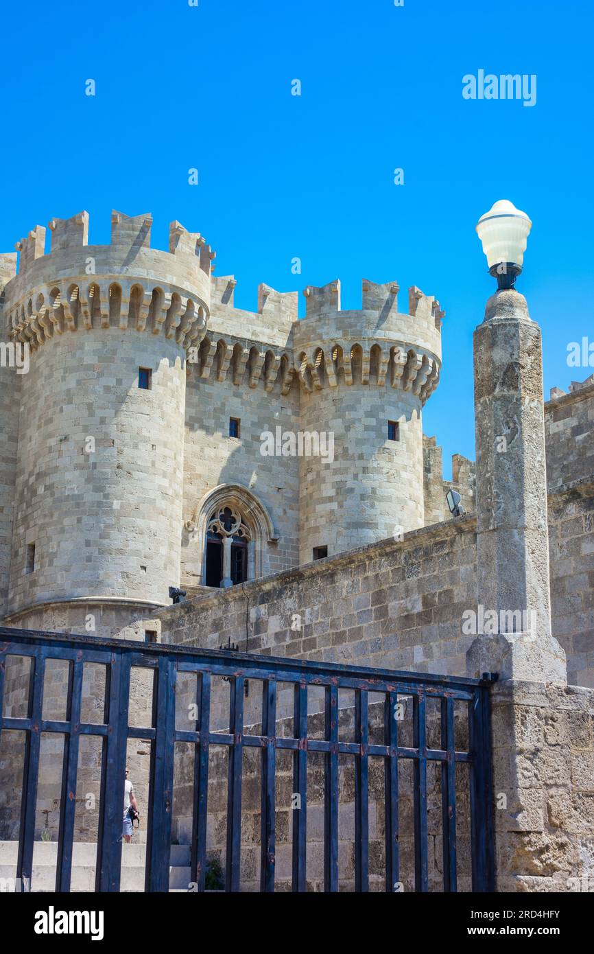 Antique architecture of old town, famous Knights Grand Master Palace ...