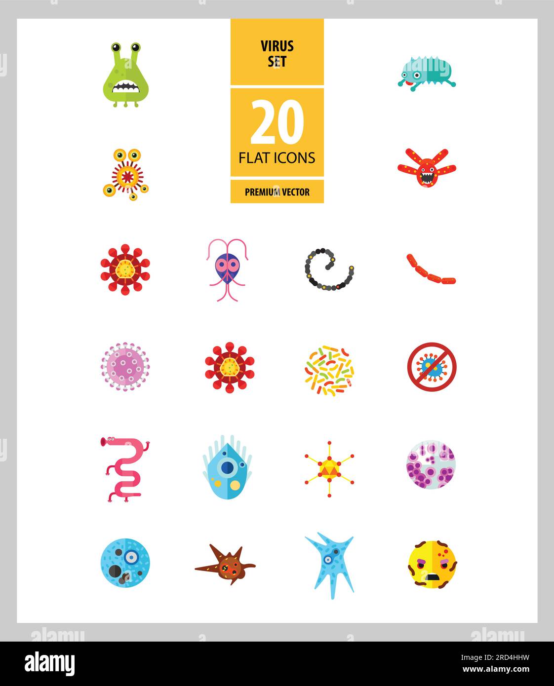 Virus Icons Set Stock Vector Image & Art - Alamy