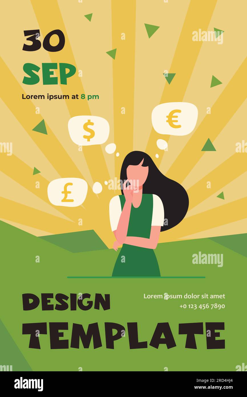 Woman thinking currency rate hi-res stock photography and images - Alamy