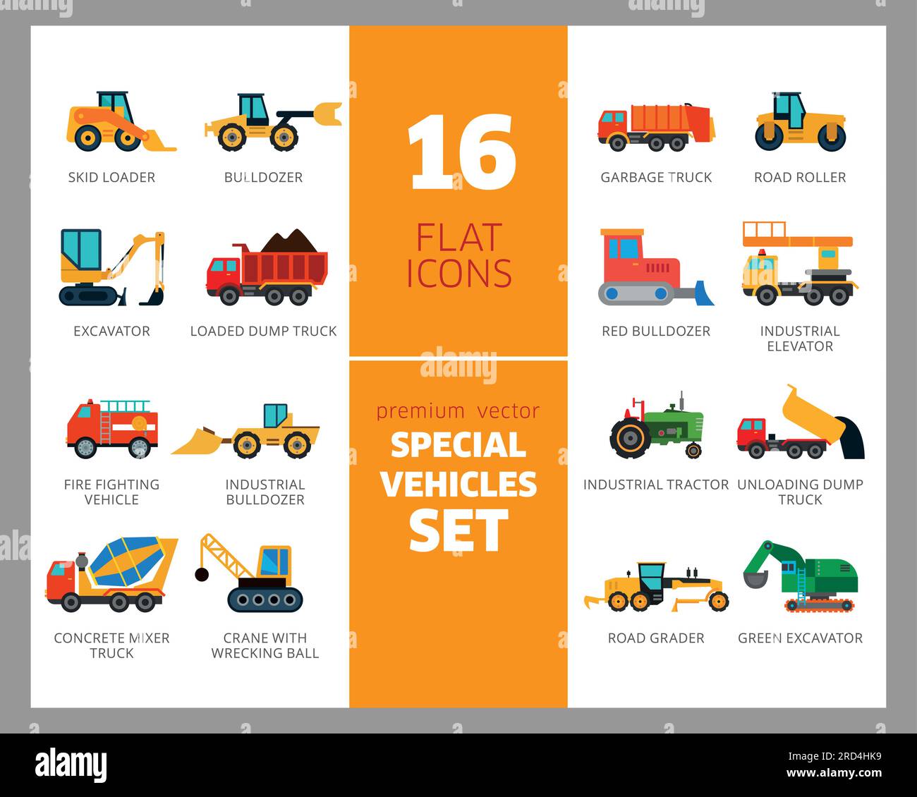 Special vehicles flat icons set1 Stock Vector Image & Art - Alamy