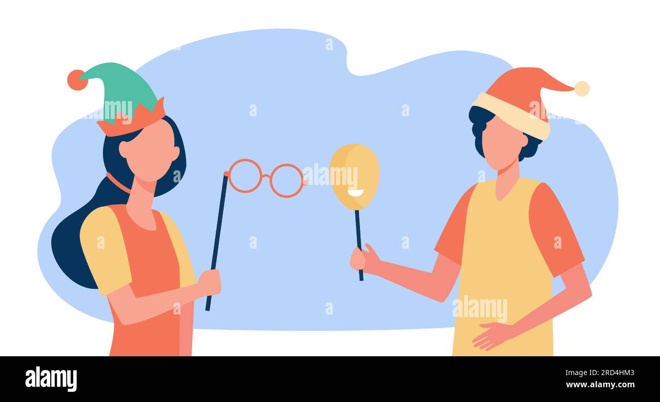 Happy people in masquerade costumes with masks Stock Vector Image & Art ...