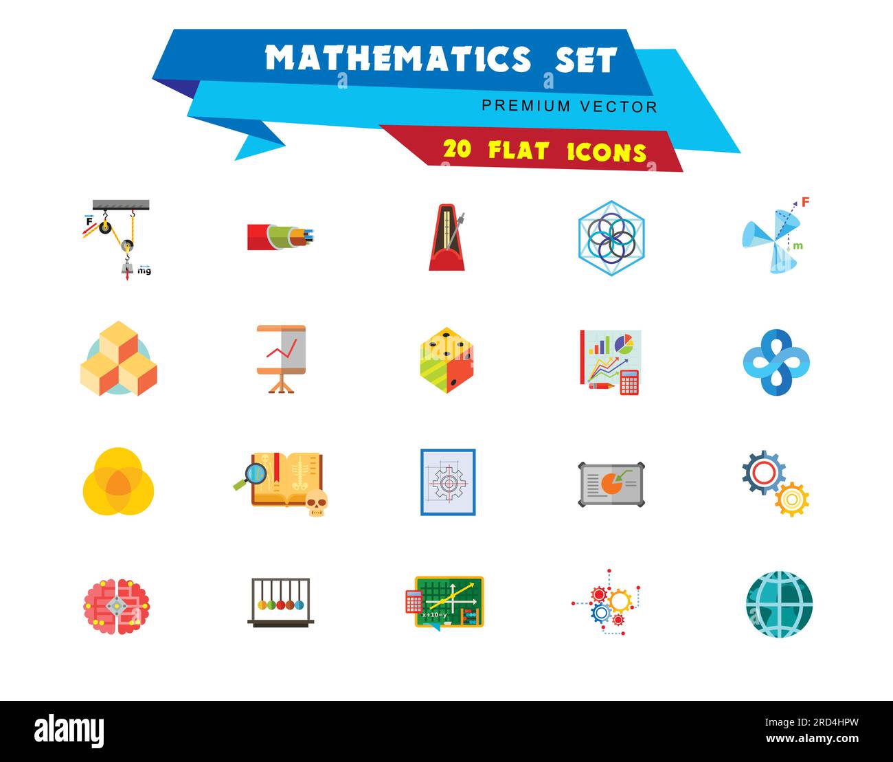 Mathematics Icon Set Stock Vector Image And Art Alamy