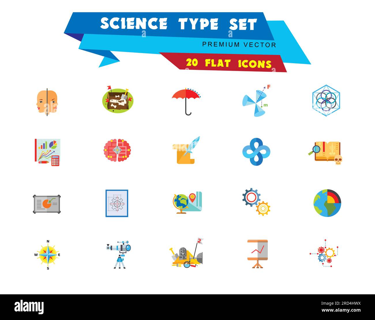 Science Type Icon Set Stock Vector Image & Art - Alamy