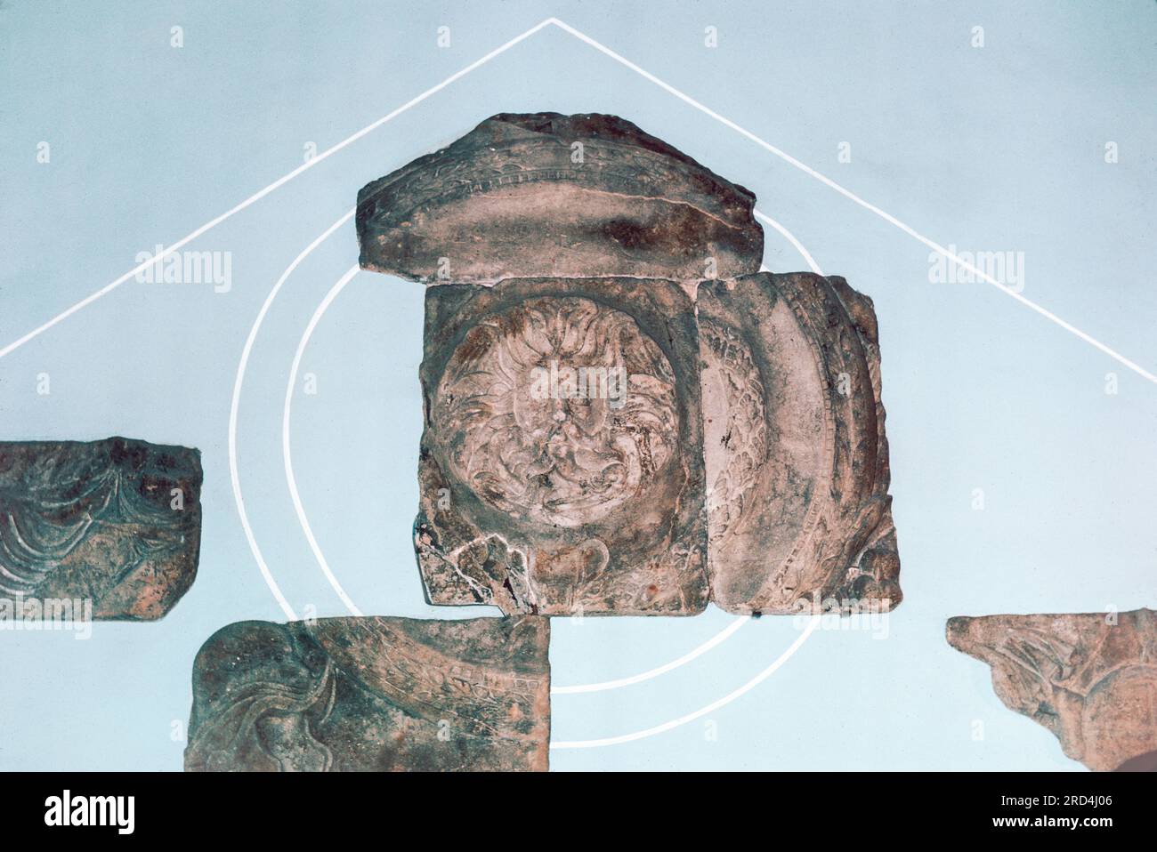 Early reconstruction of the Gorgon’s Head - part of the main pediment ...