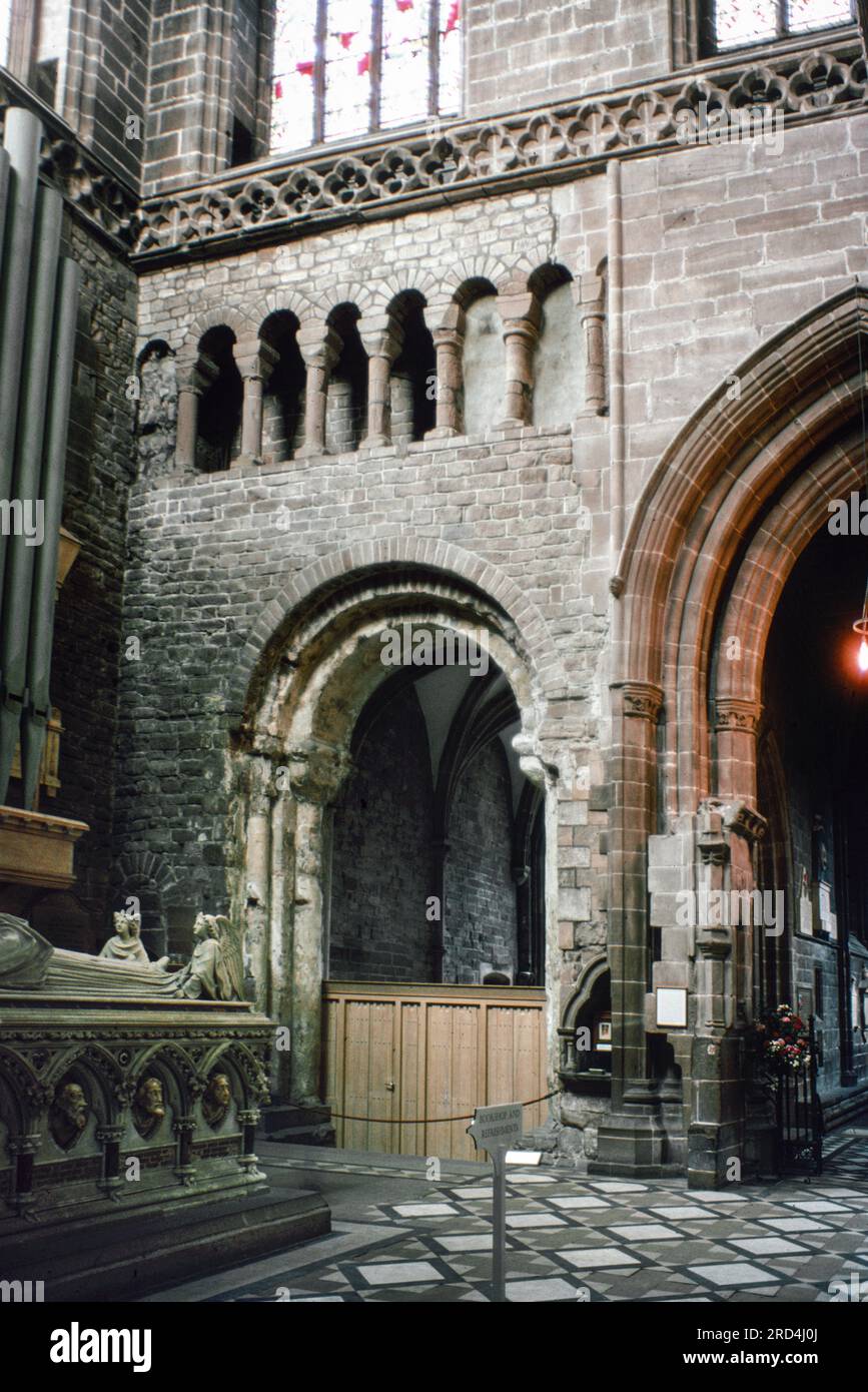 Chester Cathedral interior. Archival scan from a slide. July 1977 Stock ...