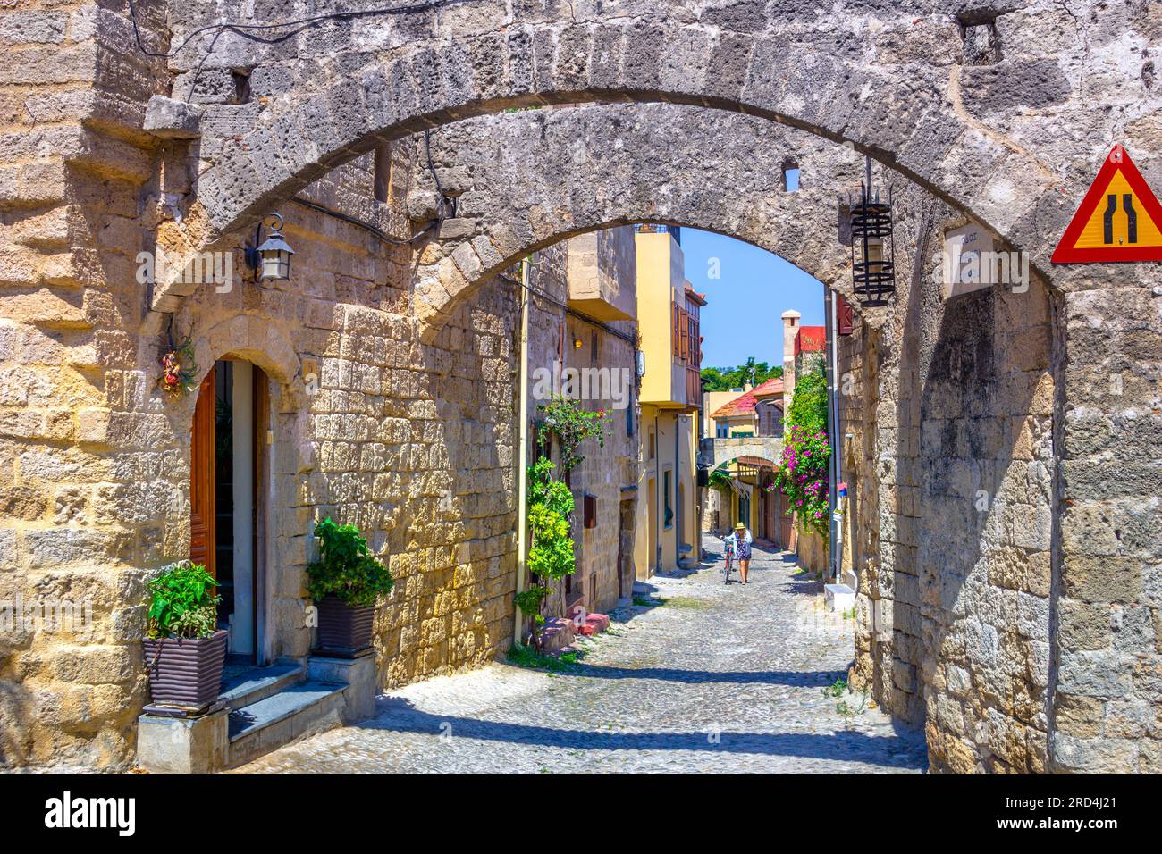 Antique architecture of old town, famous Knights Grand Master Palace ...