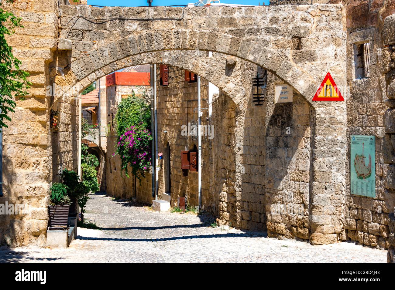 Antique architecture of old town, famous Knights Grand Master Palace ...
