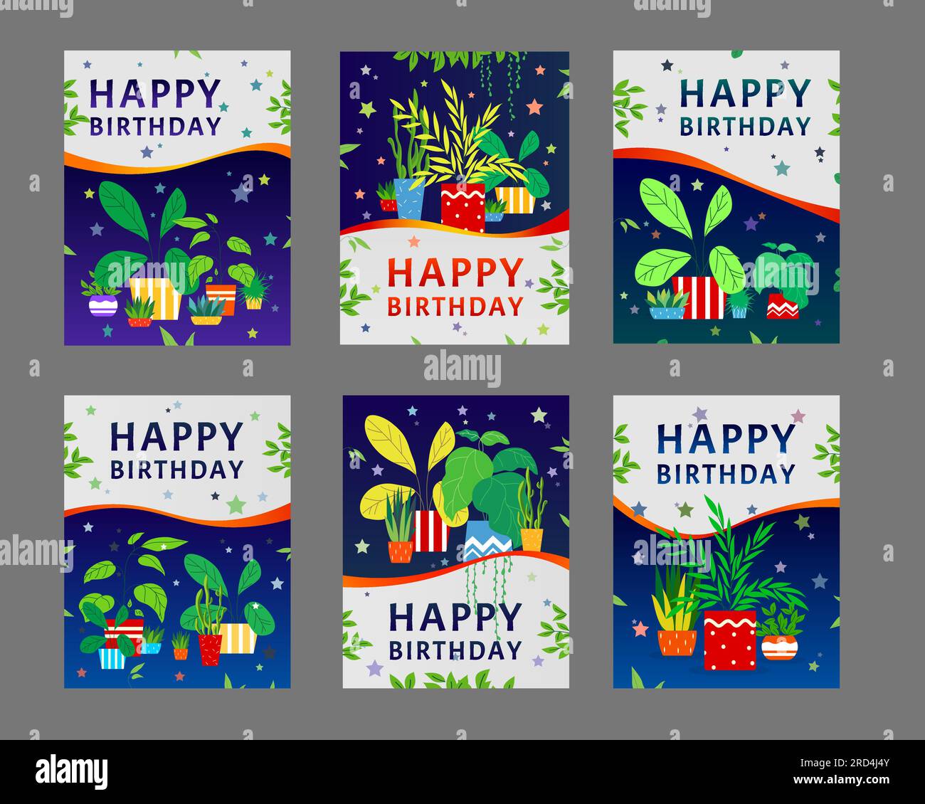 Happy birthday greeting cards design set Stock Vector Image & Art - Alamy