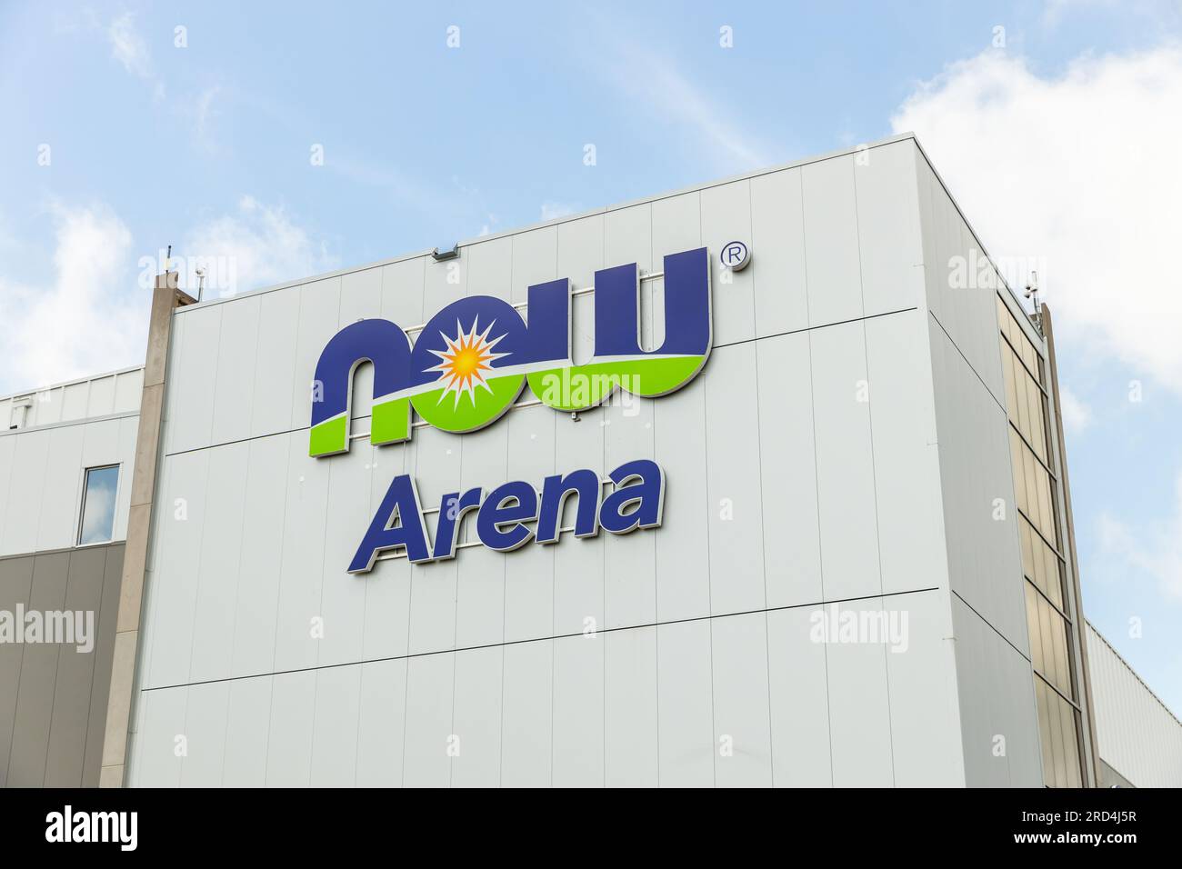 Exterior of the NOW Arena, which is a multi-purpose venue located in ...