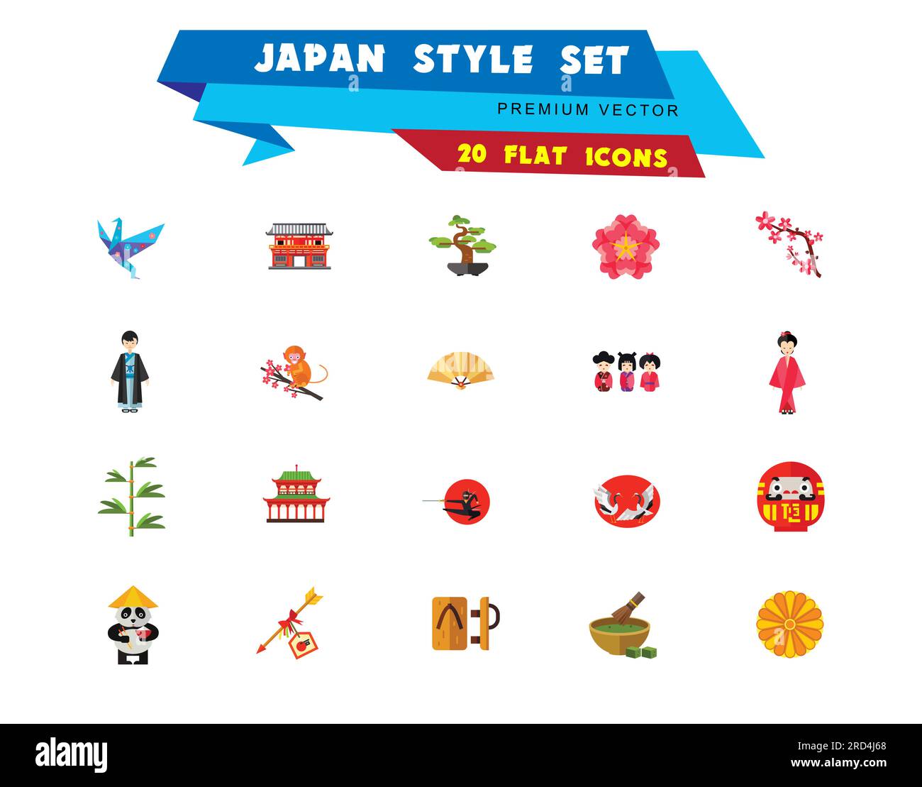 Japan Style Icon Set Stock Vector Image & Art - Alamy