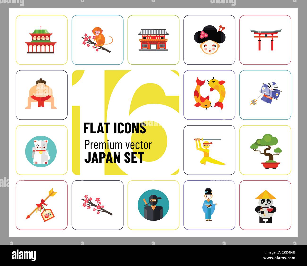 Japan Icon Set Stock Vector Image & Art - Alamy