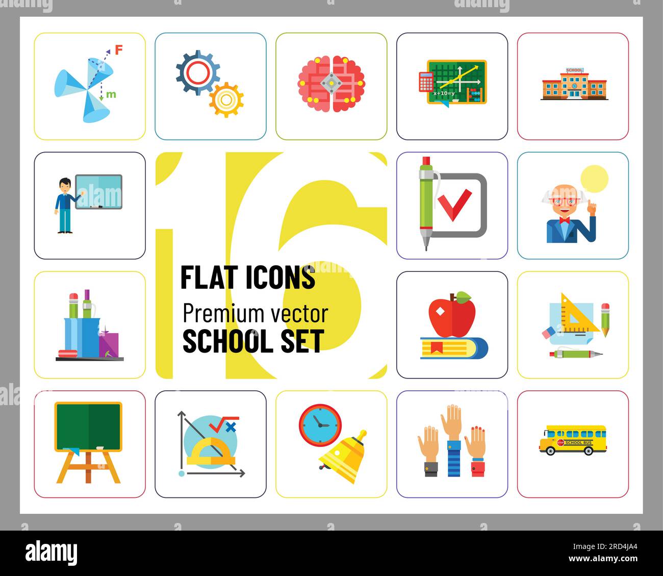 School Icon Set Stock Vector Image & Art - Alamy