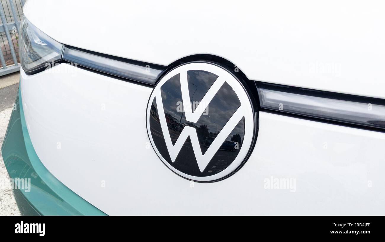 Bordeaux , France - 06 27 2023 : Volkswagen ID Buzz logo brand sign on ...