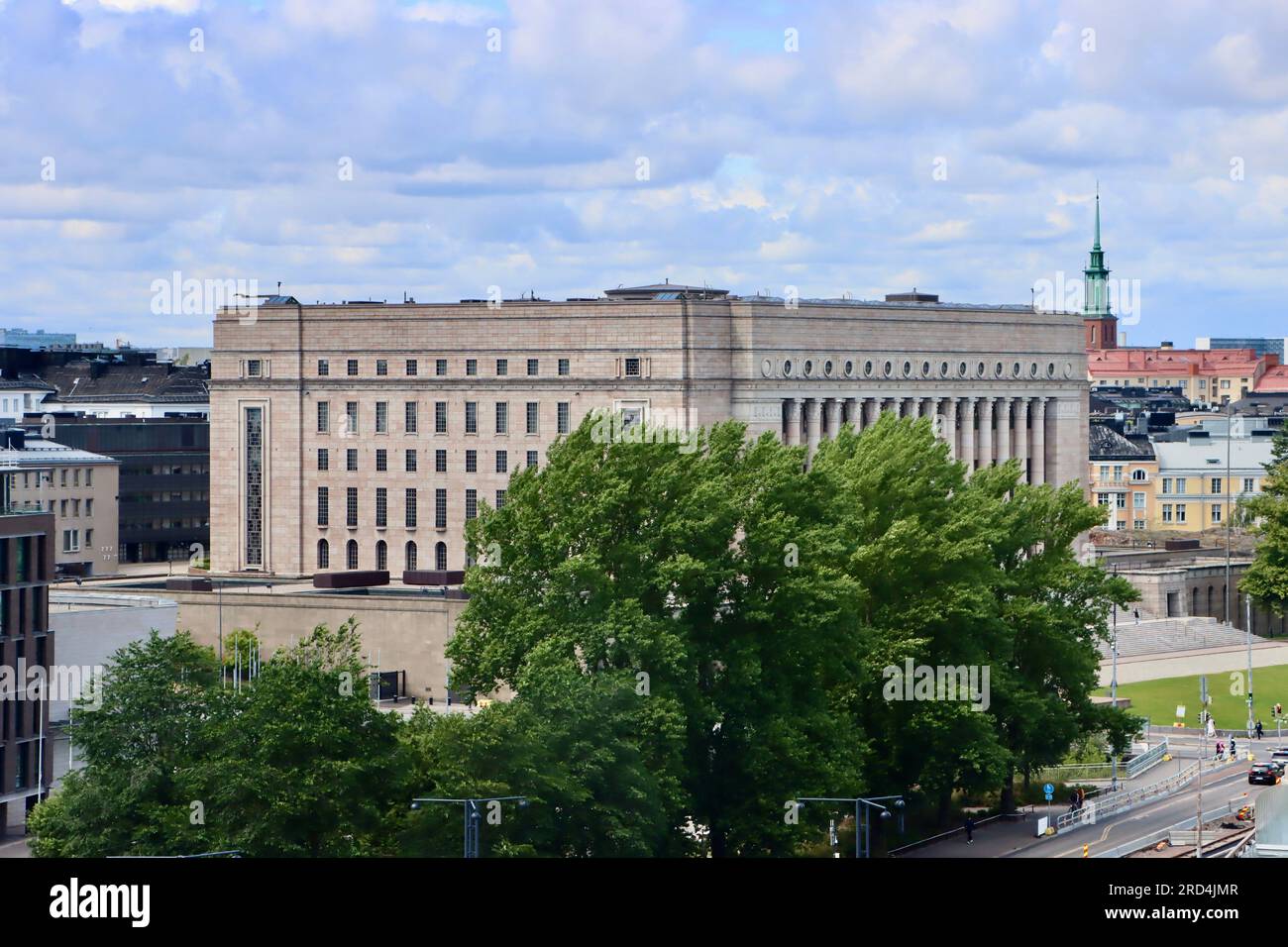 The Finnish parliament building on Mannerheimintie in Helsinki, Finland ...