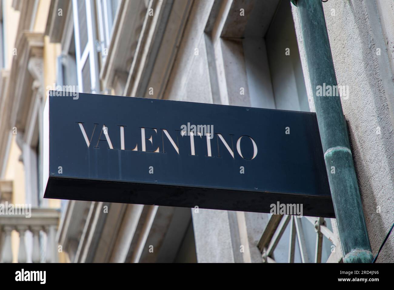 Milan , Italy - 07 10 2023 : Valentino logo brand and sign text of ...