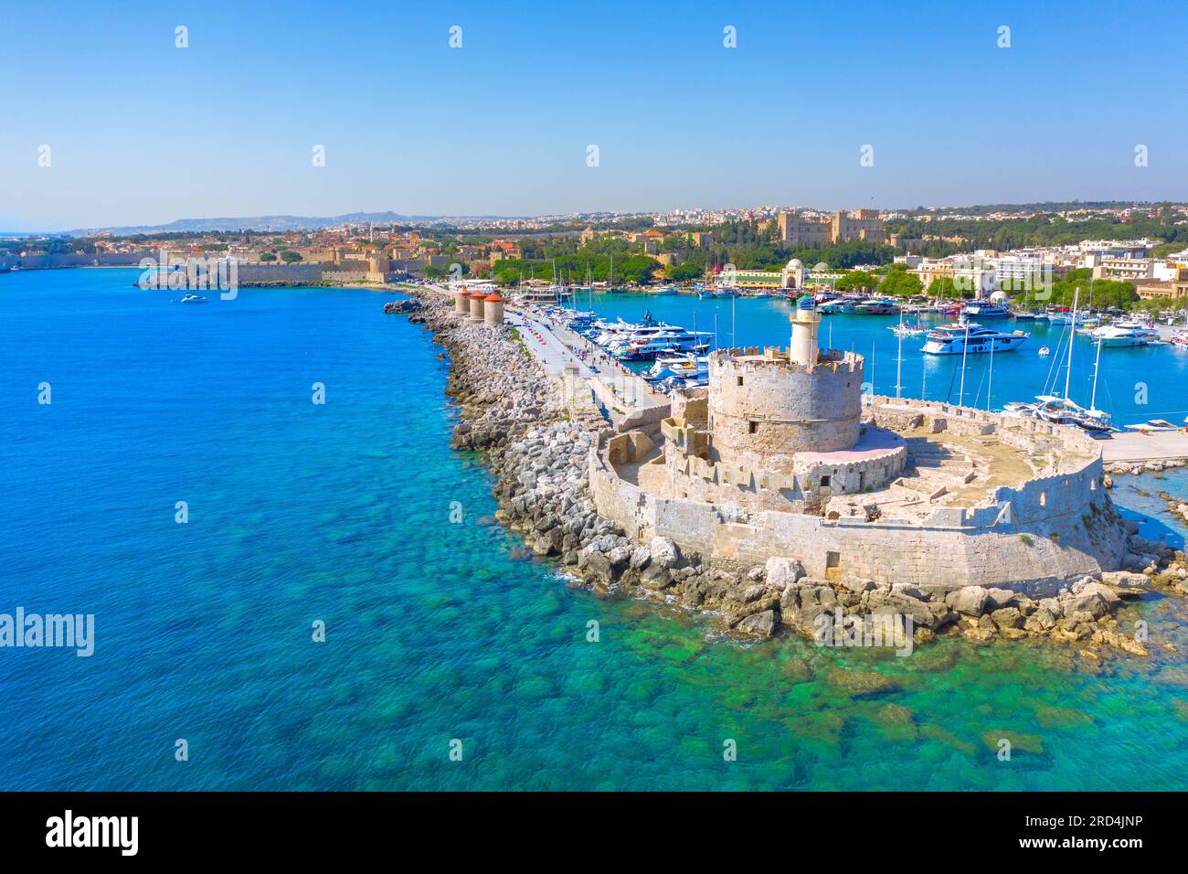 Antique architecture of old town, famous Knights Grand Master Palace ...