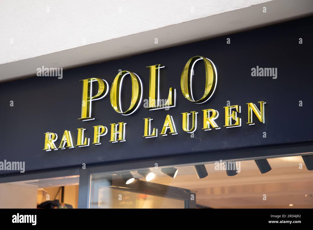 Milan , Italy - 07 05 2023 : ralph lauren polo brand text facade store ...