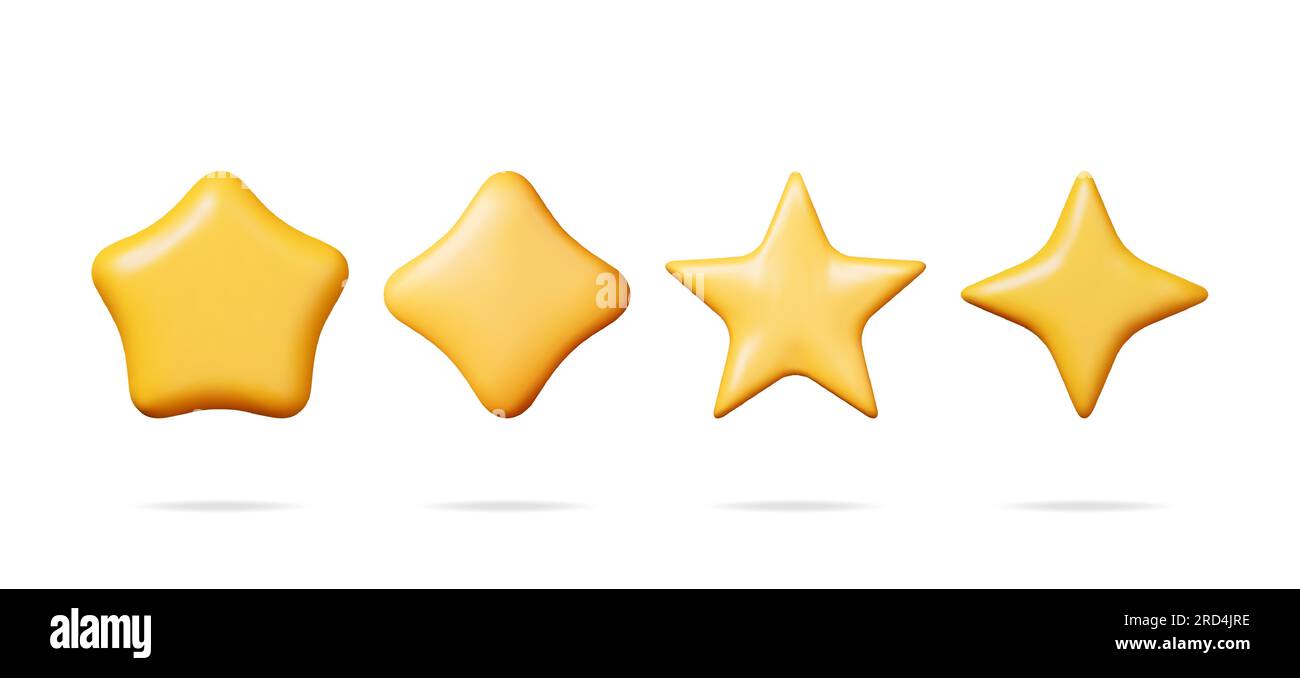 3D Glossy Yellow Star in Different Shapes Stock Vector Image & Art - Alamy