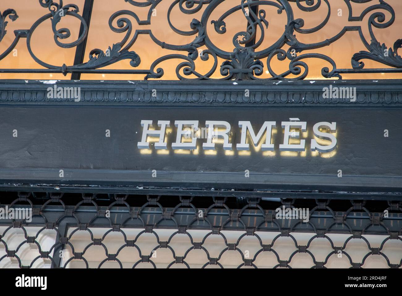 Milan , Italy - 07 10 2023 : HERMES fashion retail text brand and sign ...